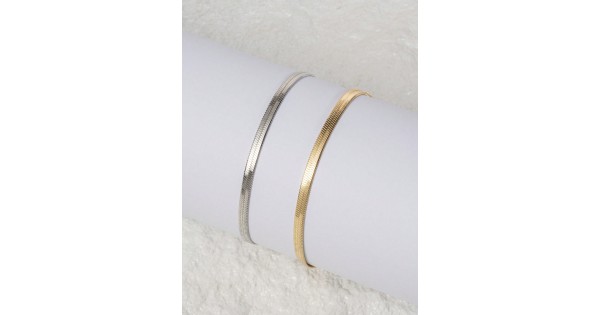 Stainless Steel Luxe Flat Anklet