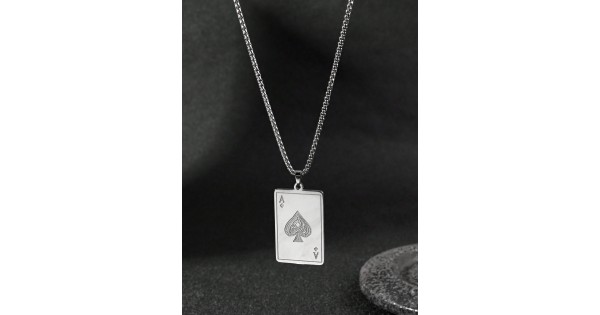 Stainless Steel Ace Pendant with Chain